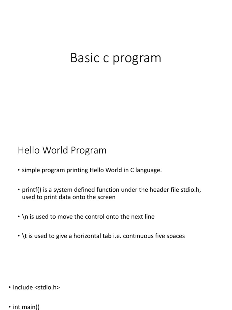 Basic C Program | PDF | Data Type | Notation