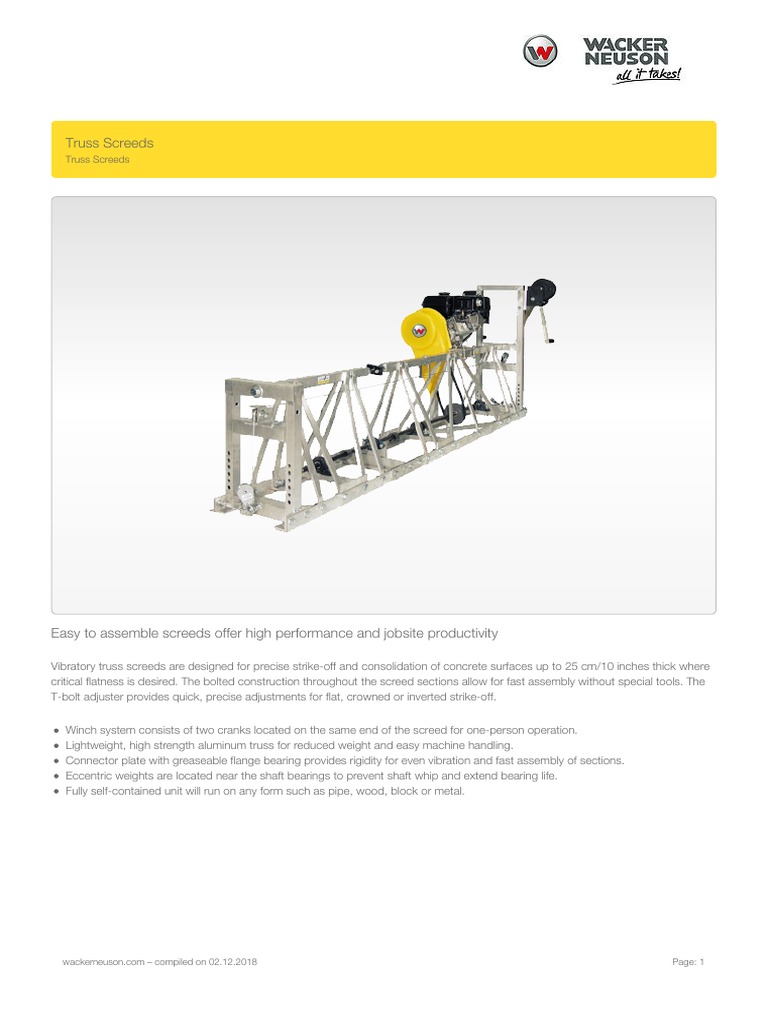 WN-truss Screeds PDF | PDF | Cylinder (Engine) | Engines