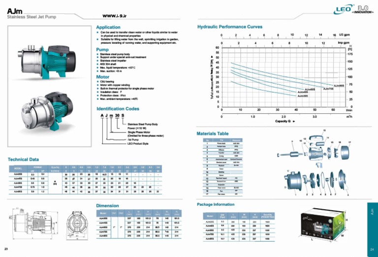 Leo Pumps AJm75S PDF | PDF | Pump | Gases