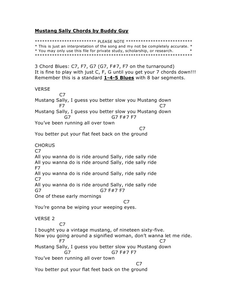Slow Ride Guitar Chords