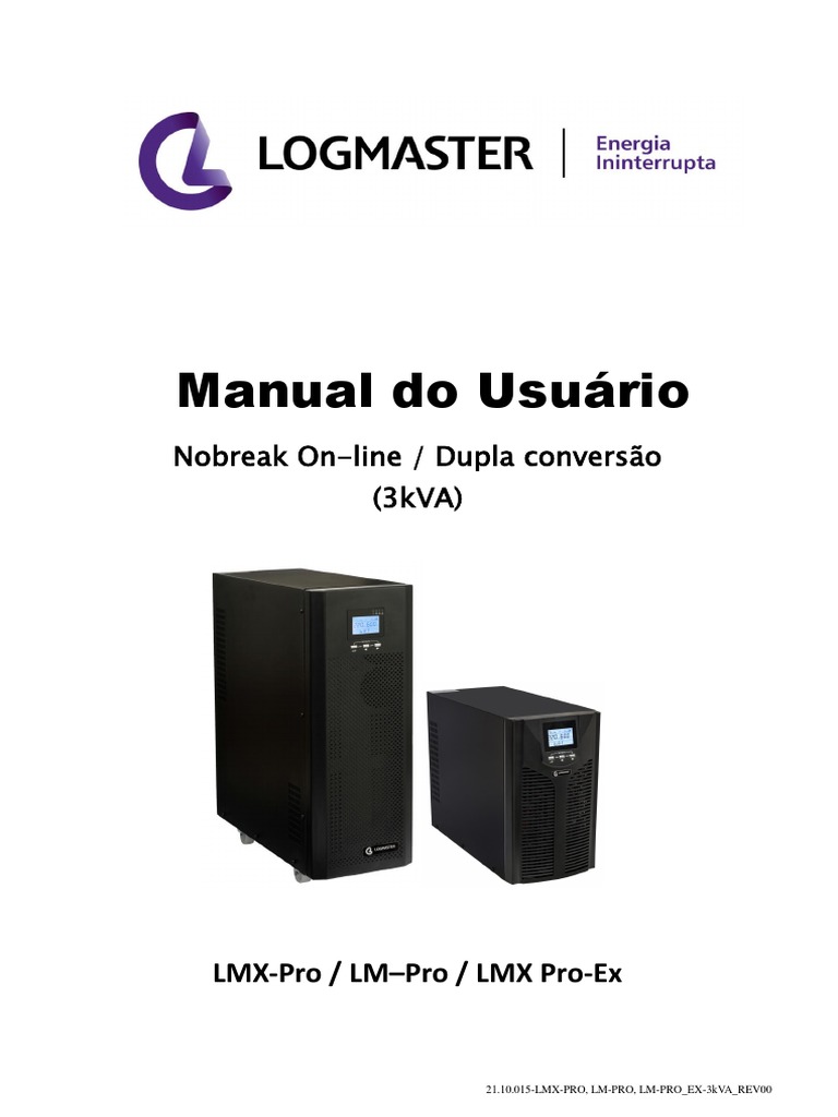 Manual do Nobreak Logmaster LMX-PRO 3kVA | PDF | Fonte de energia ...