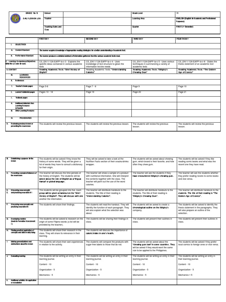 EAPP 1st Quarter Week 2 | PDF | Learning | Teachers