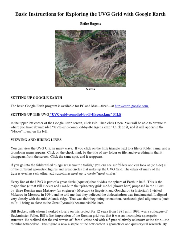 Basic Instructions For Exploring The UVG Grid With Google Earth | PDF ...