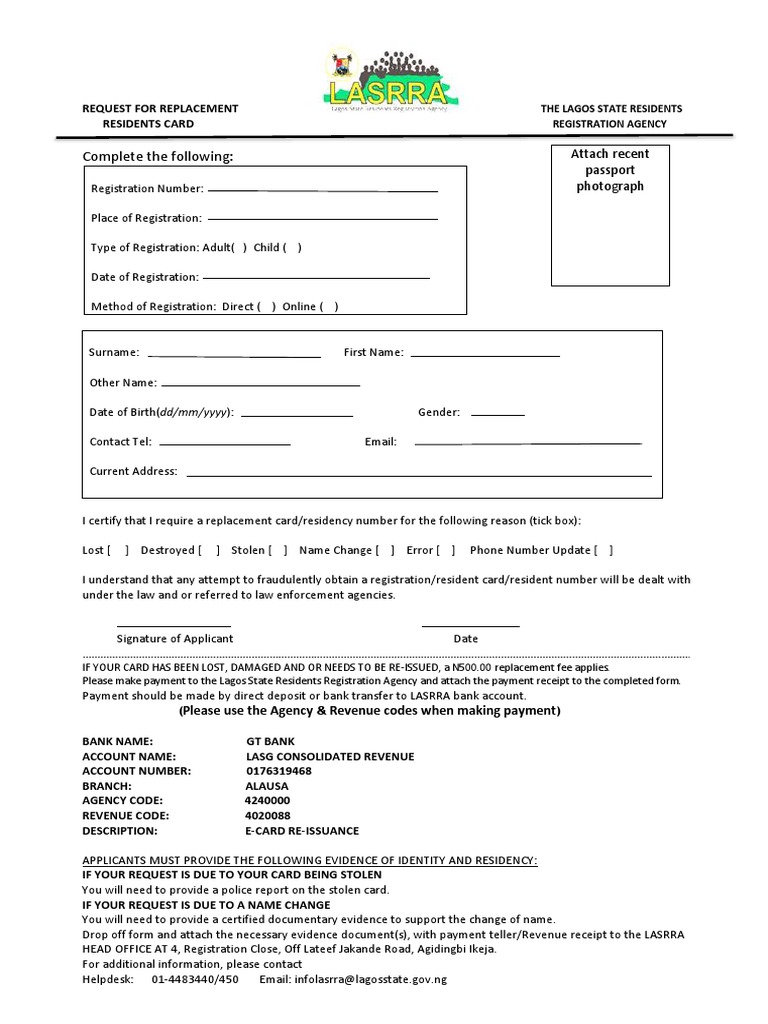 Replacement Form | PDF | Government Information | Government And Personhood