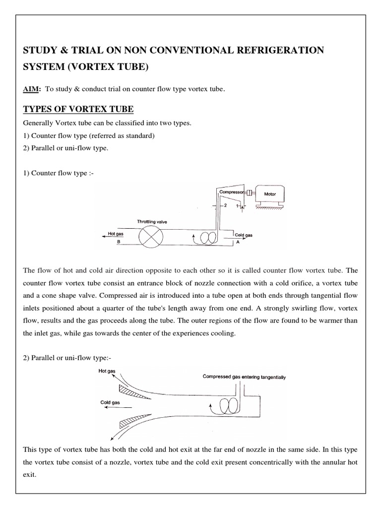 TRIAL ON Vortex Tube | PDF | Vortices | Chemical Engineering