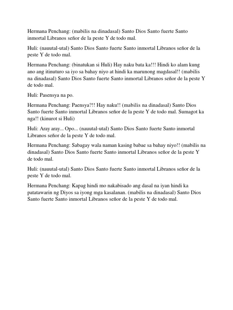 Hermana Penchang Monolog | PDF | Estudios de idiomas extranjeros