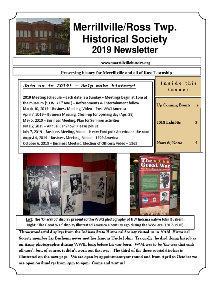 2019 Historical Soc Newsletter | PDF | Unrest