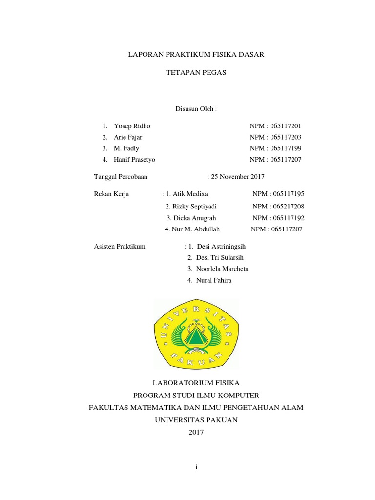 Tetapan Pegas: Laporan Praktikum Fisika | PDF | Sains & Matematika