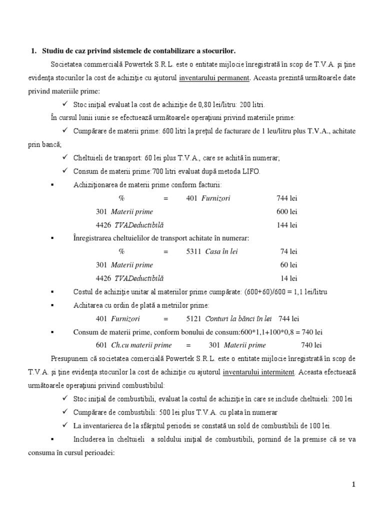 Aplicatii de Contabilitate - CECCAR | PDF