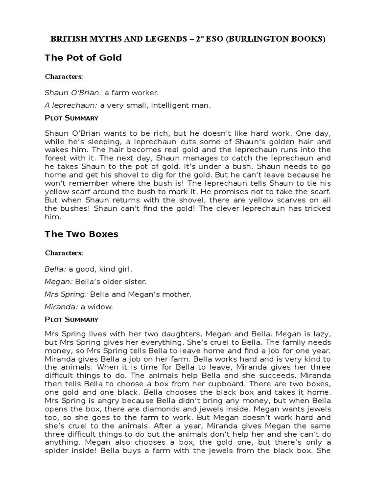 British Myths and Legends Characters and Plots | PDF | Dragon