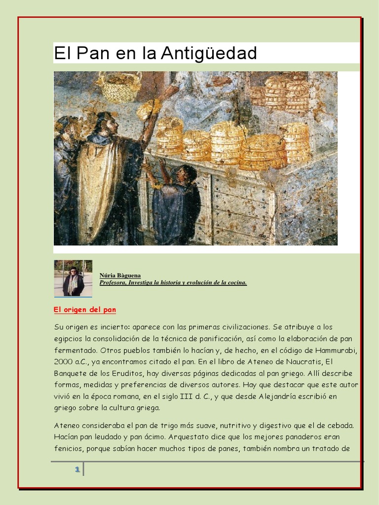 El Pan en La Antigüedad | PDF | Panes | Cocinando