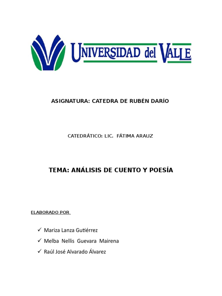 Guía Análisis de Cuentos | PDF | Sonetos | Cuentos