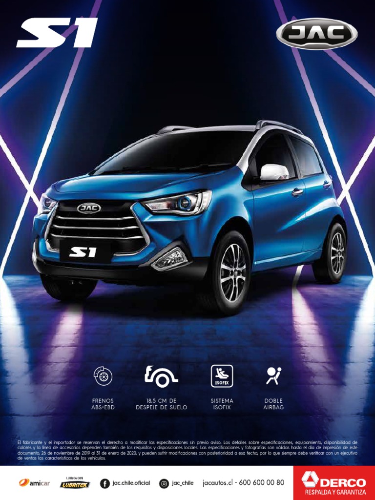 Ficha Técnica JAC S1 2019 | PDF | Vehículos | Industria automotriz