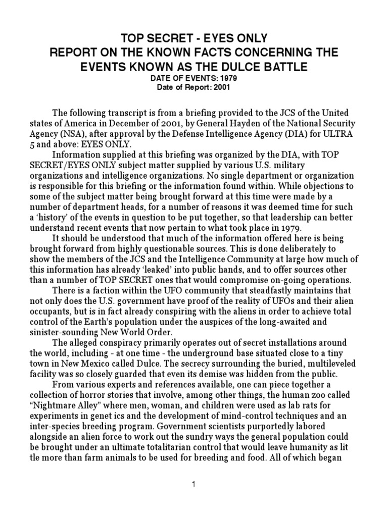 Dulce Battle | PDF | Tunnel | Alien Abduction