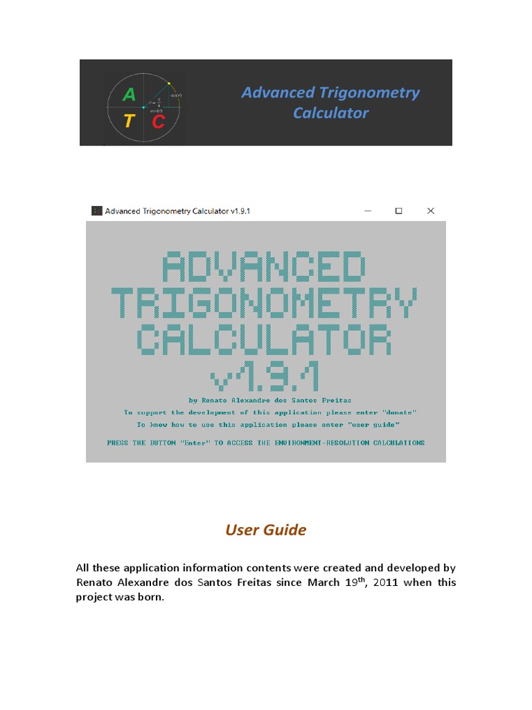 Advanced Trigonometry Calculator - User Guide PDF | PDF | Command Line Interface | Quadratic ...