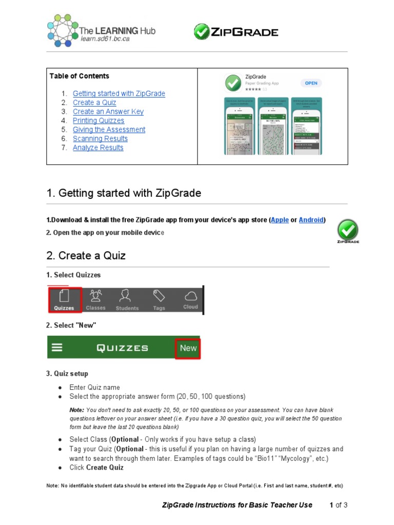 ZipGrade Guide for Teachers | PDF