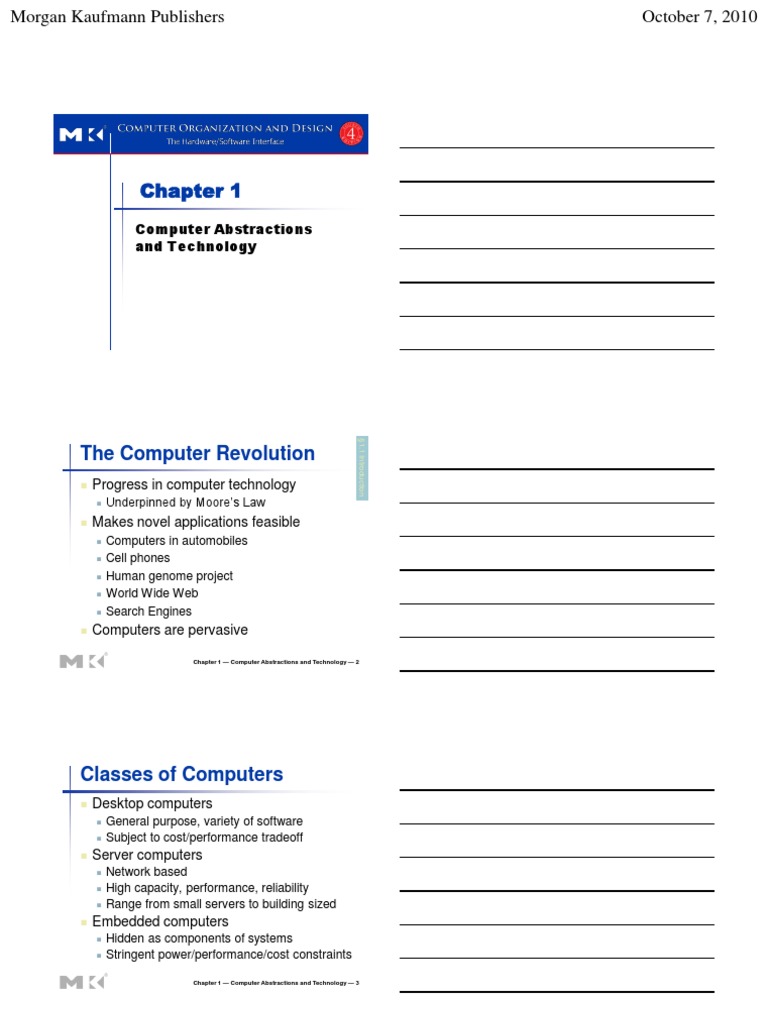 Chapter 1 Computer Abstractions and Technology | PDF | Central Processing Unit | Computer Data ...