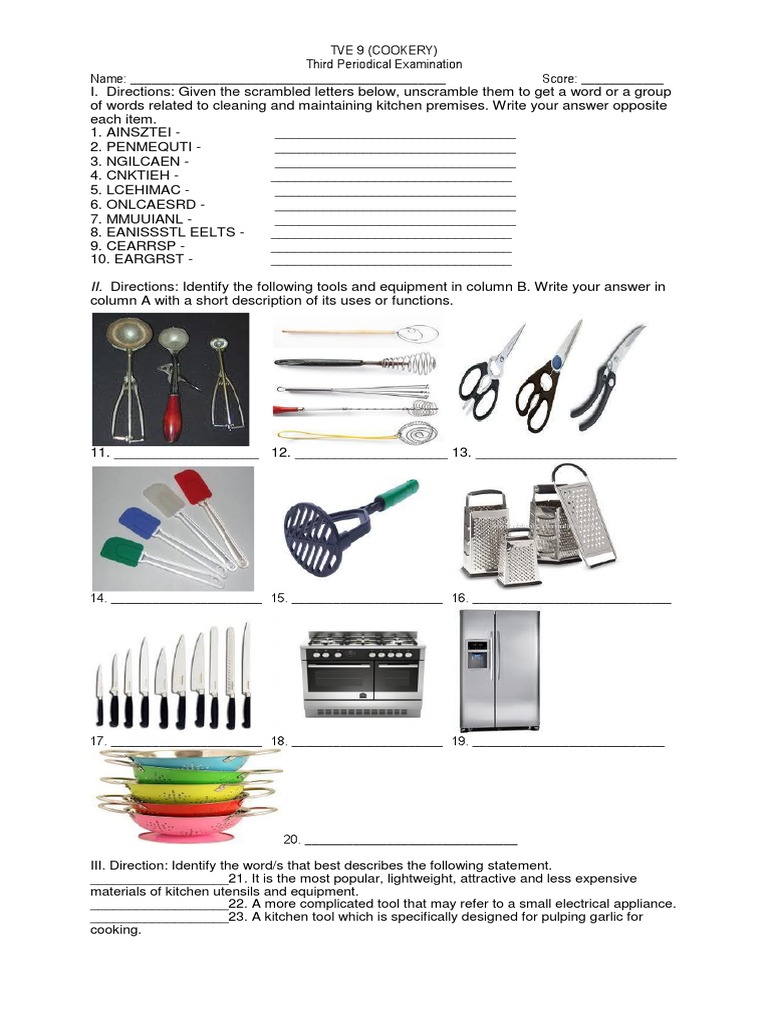Cookery 9 | PDF | Kitchen Utensil | Kitchen