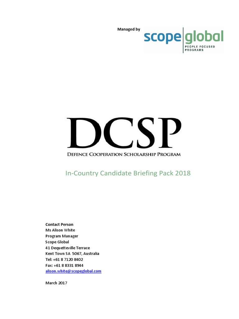 DCSP Candidate Briefing Pack | PDF | Academic Degree | Bachelor's Degree