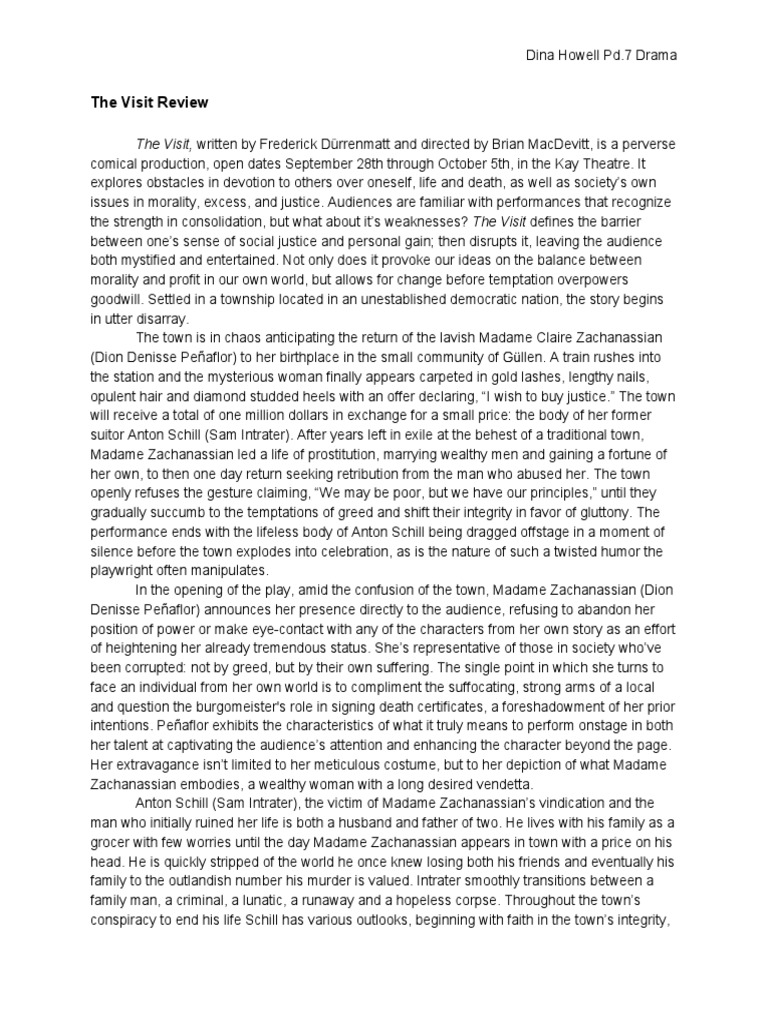 Play Review: The Visit | PDF | General Fiction