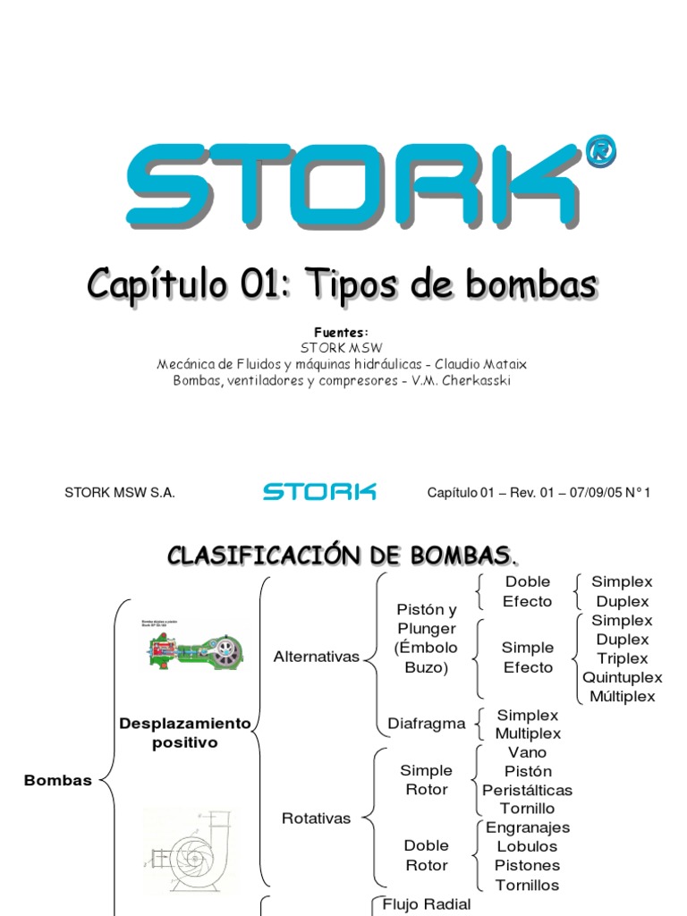 Tipos de Bombas Stork PDF | Descargar gratis PDF | Bomba | Líquidos