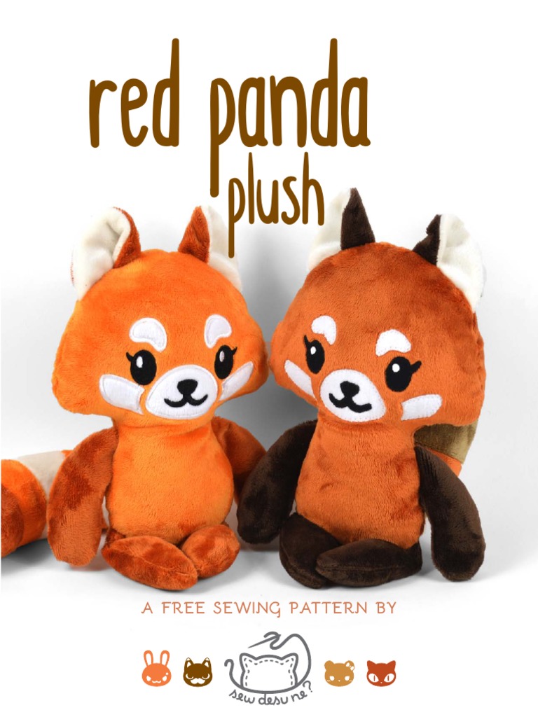 Red Panda Plush Sewing Pattern | PDF | Sewing | Appliqué