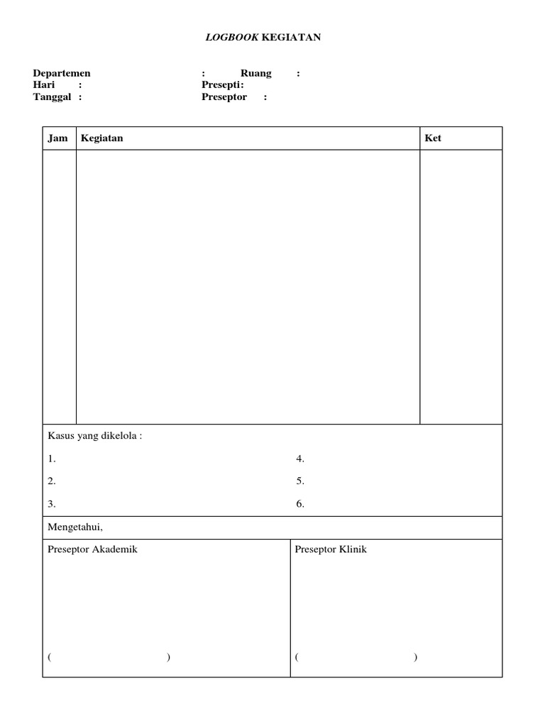 Logbook Kegiatan | PDF