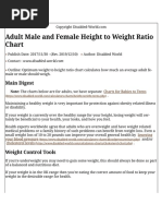 Height to Weight Ratio Chart for Adults | PDF | Pound (Mass) | Obesity