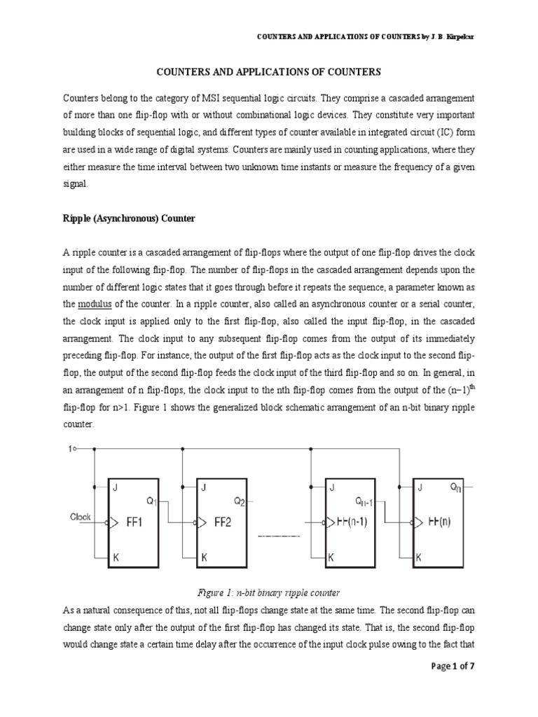 Counters and Applications of Counters | PDF | Logic Gate | Electrical ...