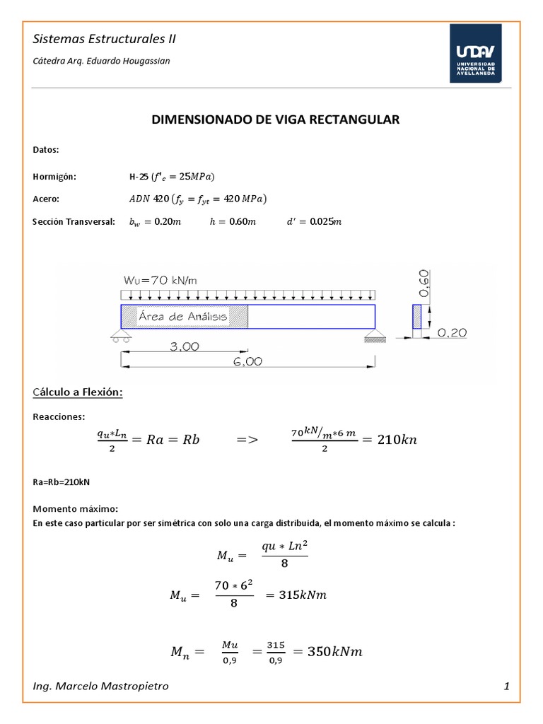 Dimensionado de Viga Rectangular | PDF | Hormigón | Ingeniero civil