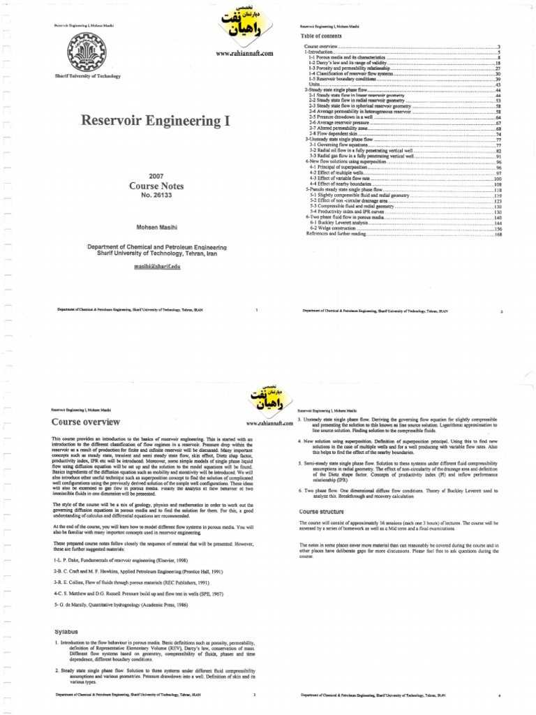1.reservoir Engineering Notes PDF | PDF