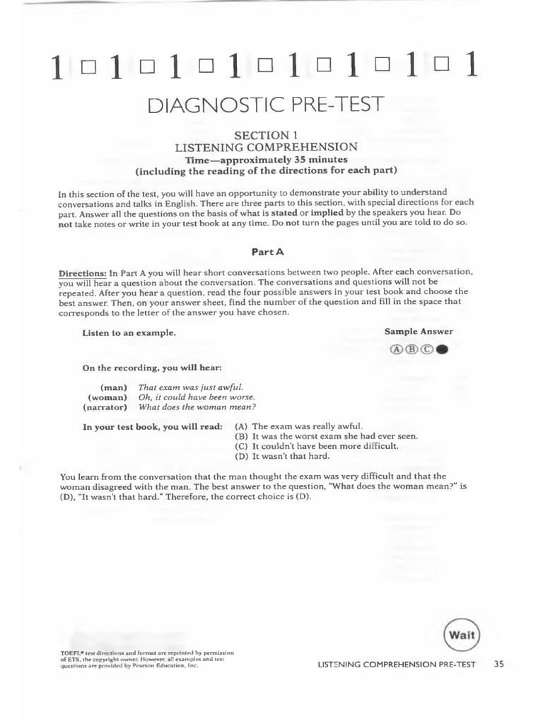 Question - Listening - Pre Test | PDF