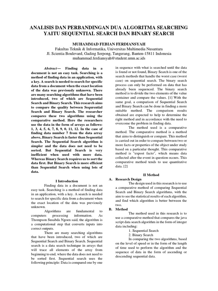 Comparing Sequential and Binary Search | PDF | Algorithms | Data