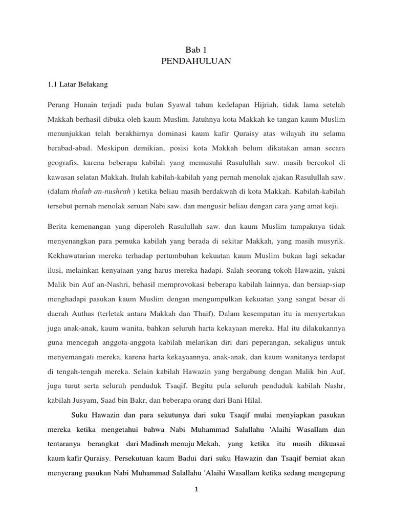 Sejarah Perang Hunain dan Kabilah Terkait | PDF