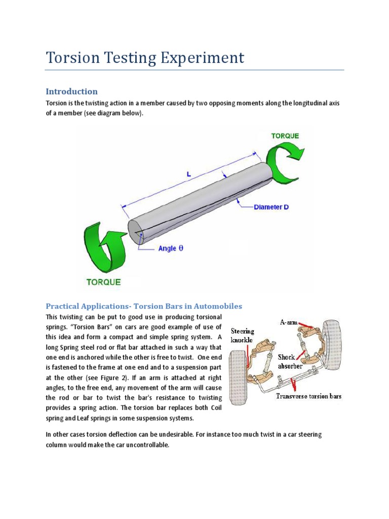 Torsion Testing Experiment | PDF | Torque | Deformation (Engineering)