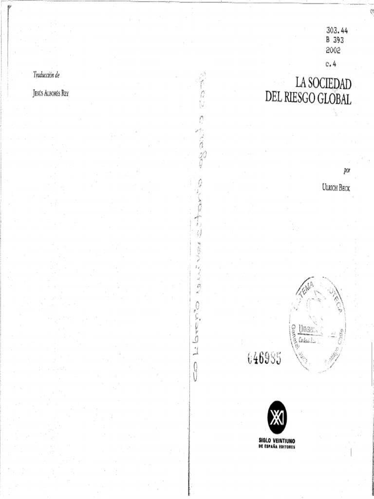 Ulrich Beck - La Sociedad Del Riesgo Global | PDF