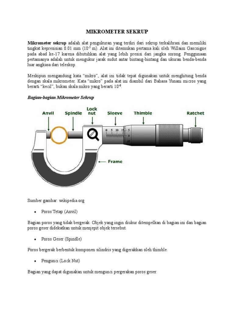 Mikrometer Sekrup | PDF