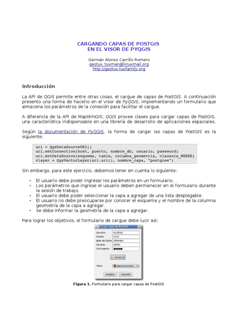 Cargar Capas PostGIS en PyQGIS | PDF | Tabla (base de datos) | Archivo ...
