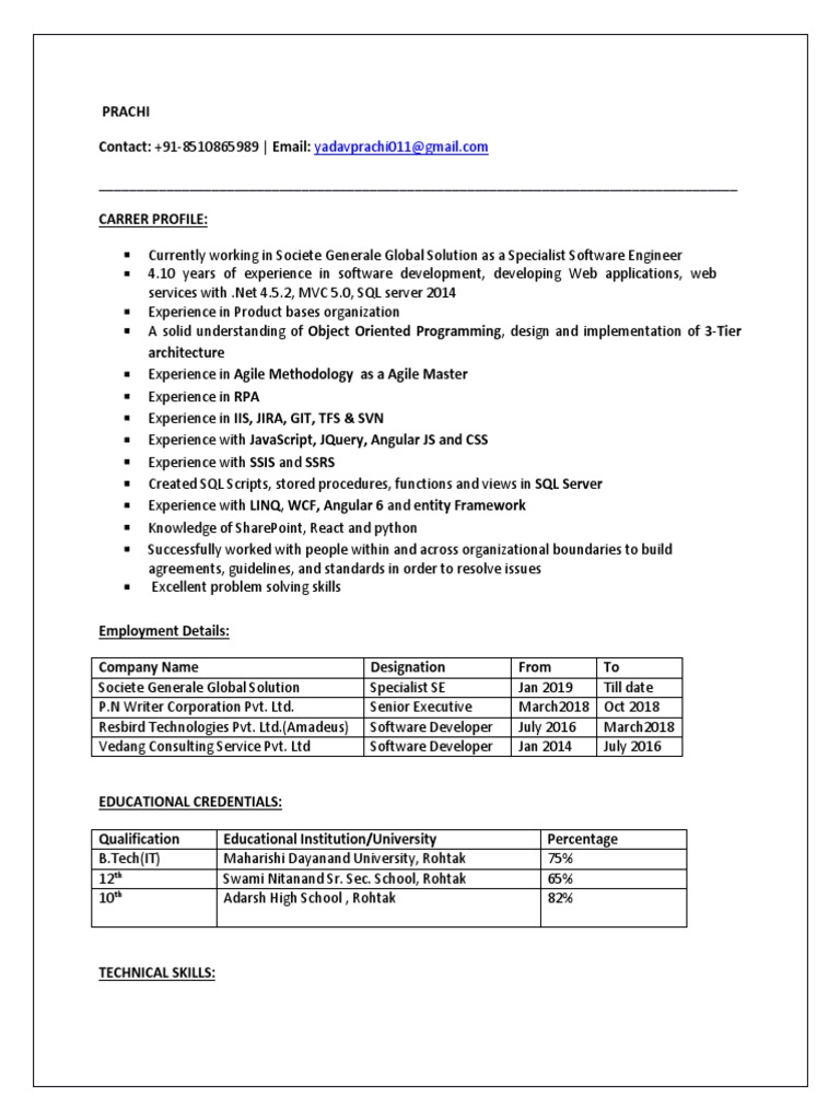 Prachi CV | Download Free PDF | J Query | Software Development