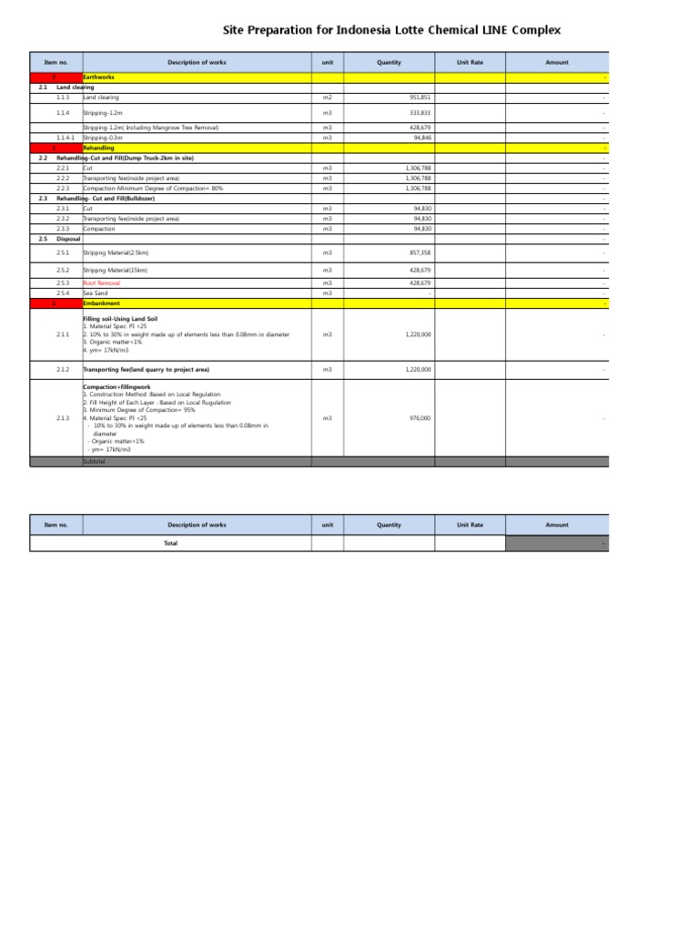 BOQ For Whole Works - Rev1 - 20180804 | PDF | Deep Foundation | Drainage