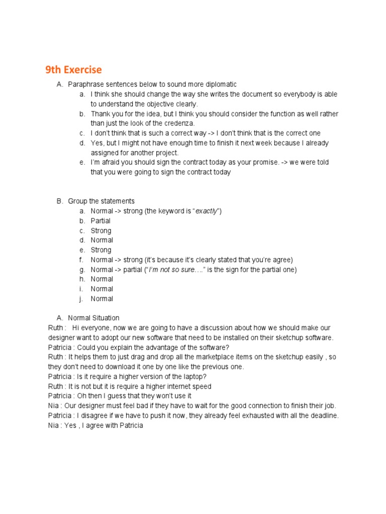 Exercise 2 - Business English Exercise | PDF | Business