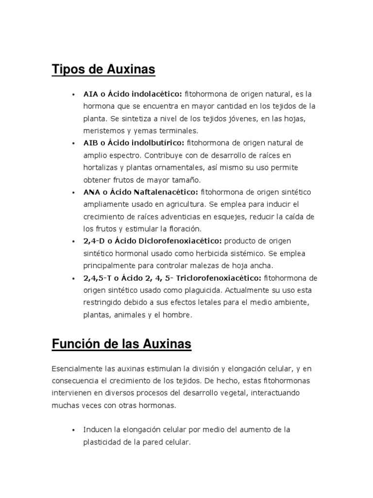 Tipos de Auxinas | PDF