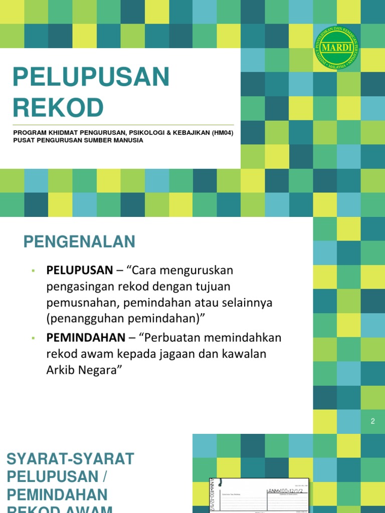 Pelupusan Rekod Organisasi | PDF