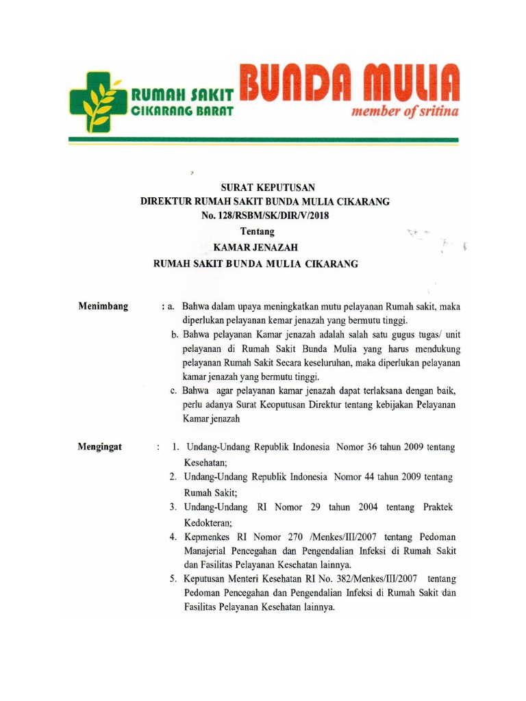 SK Kamar Jenazah | PDF