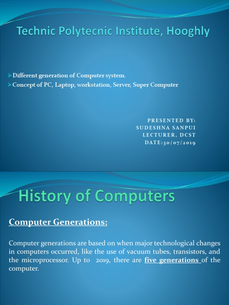 On Generations of Computer | Download Free PDF | Workstation | Personal ...