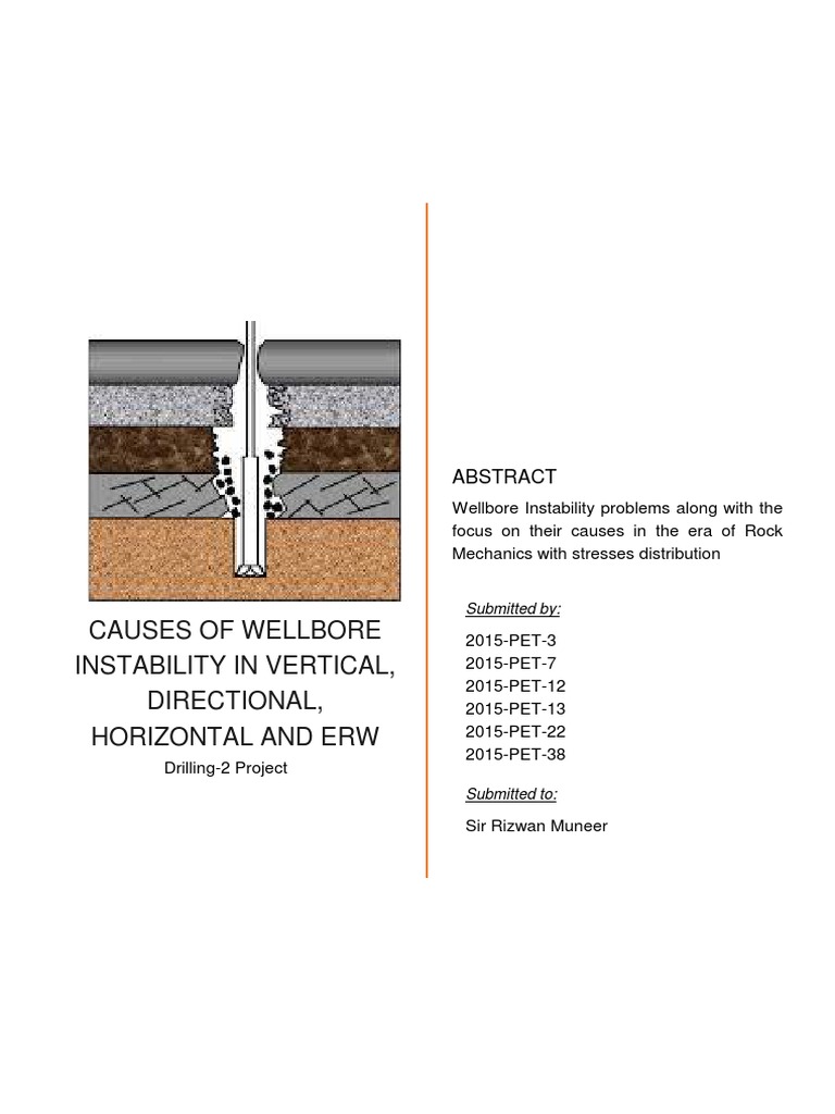 Causes of Wellbore Instability in Vertical, Directional, Horizontal and ...