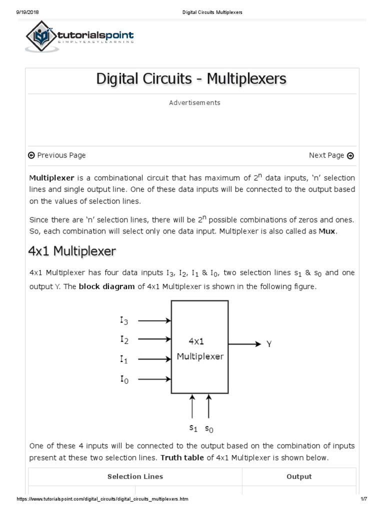 Digital Circuits Multiplexers | PDF | Electronic Design | Digital Electronics