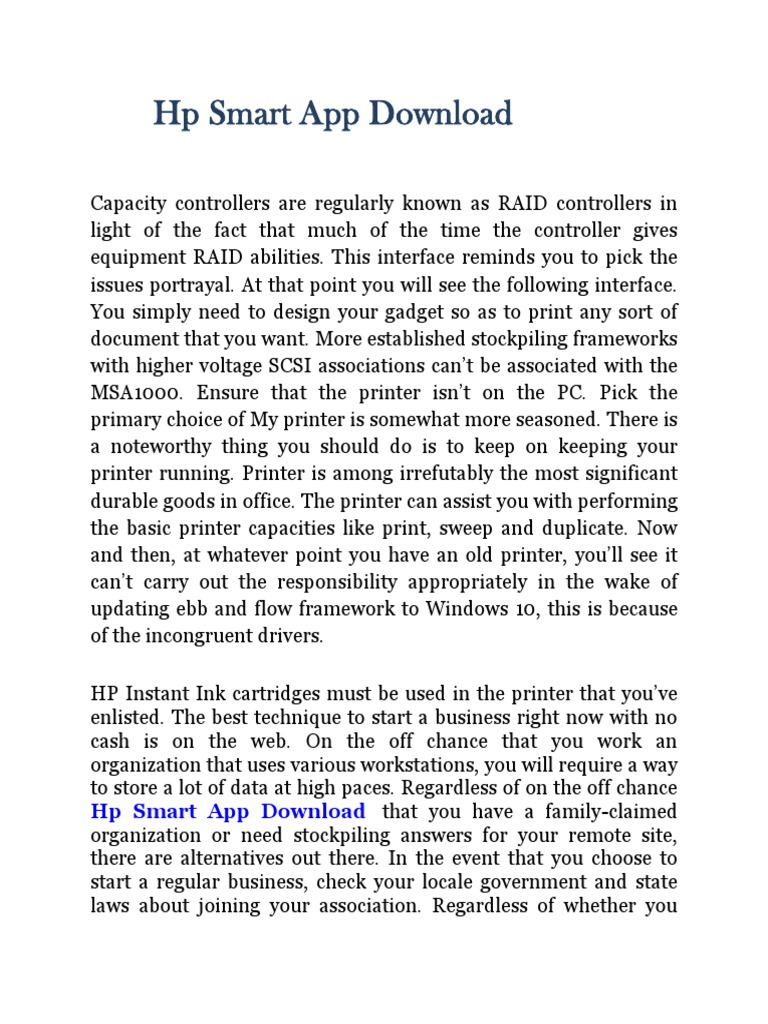 HP Smart App Download | PDF | Printer (Computing) | Hewlett Packard