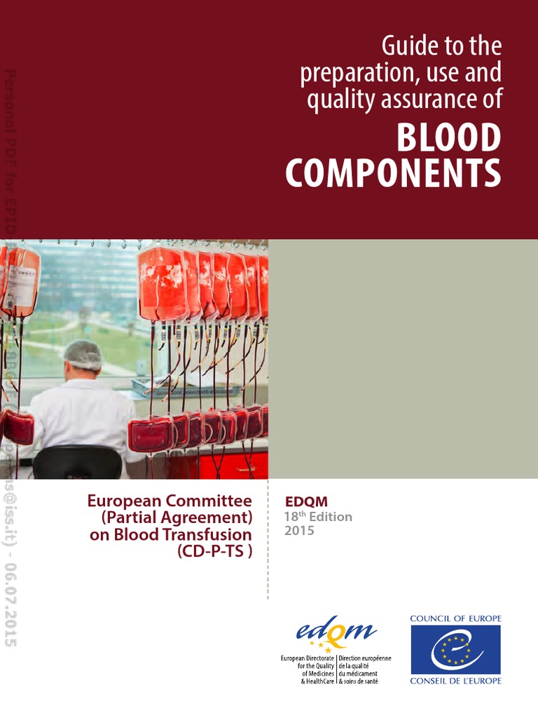 EDQM Guide 18th Edition PDF | PDF | Blood Donation | Body Fluids