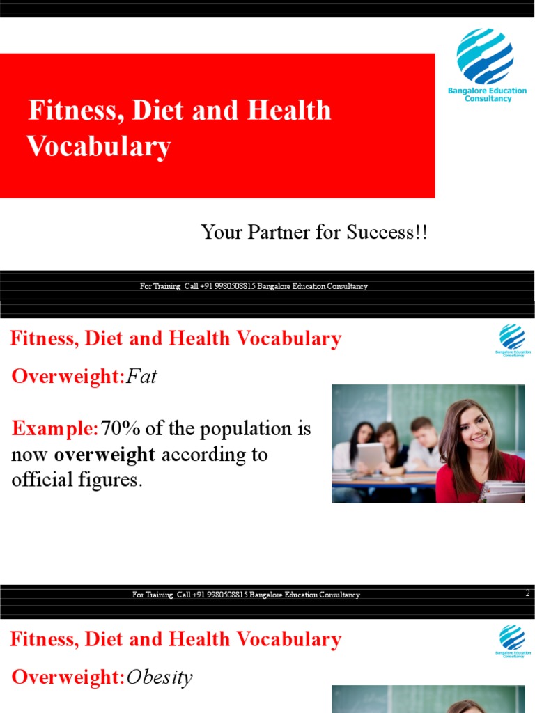 Fitness-Diet and Health Vocabulary For IELTS | PDF | Physical Fitness ...